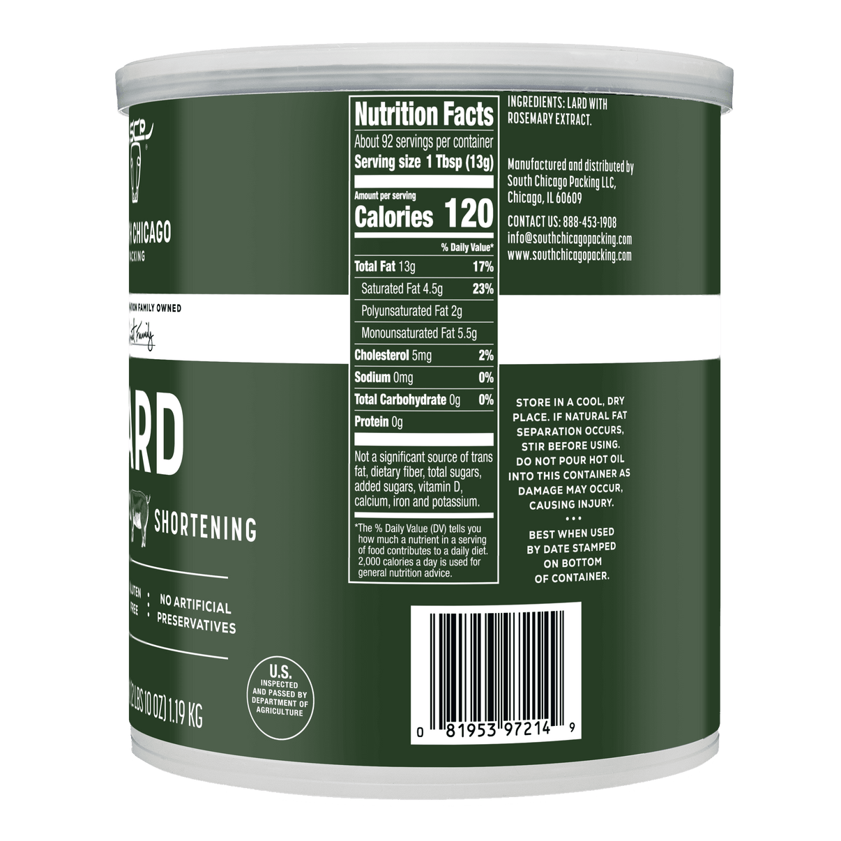 Lard Shortening – All-Purpose Baking Essential - South Chicago Packing