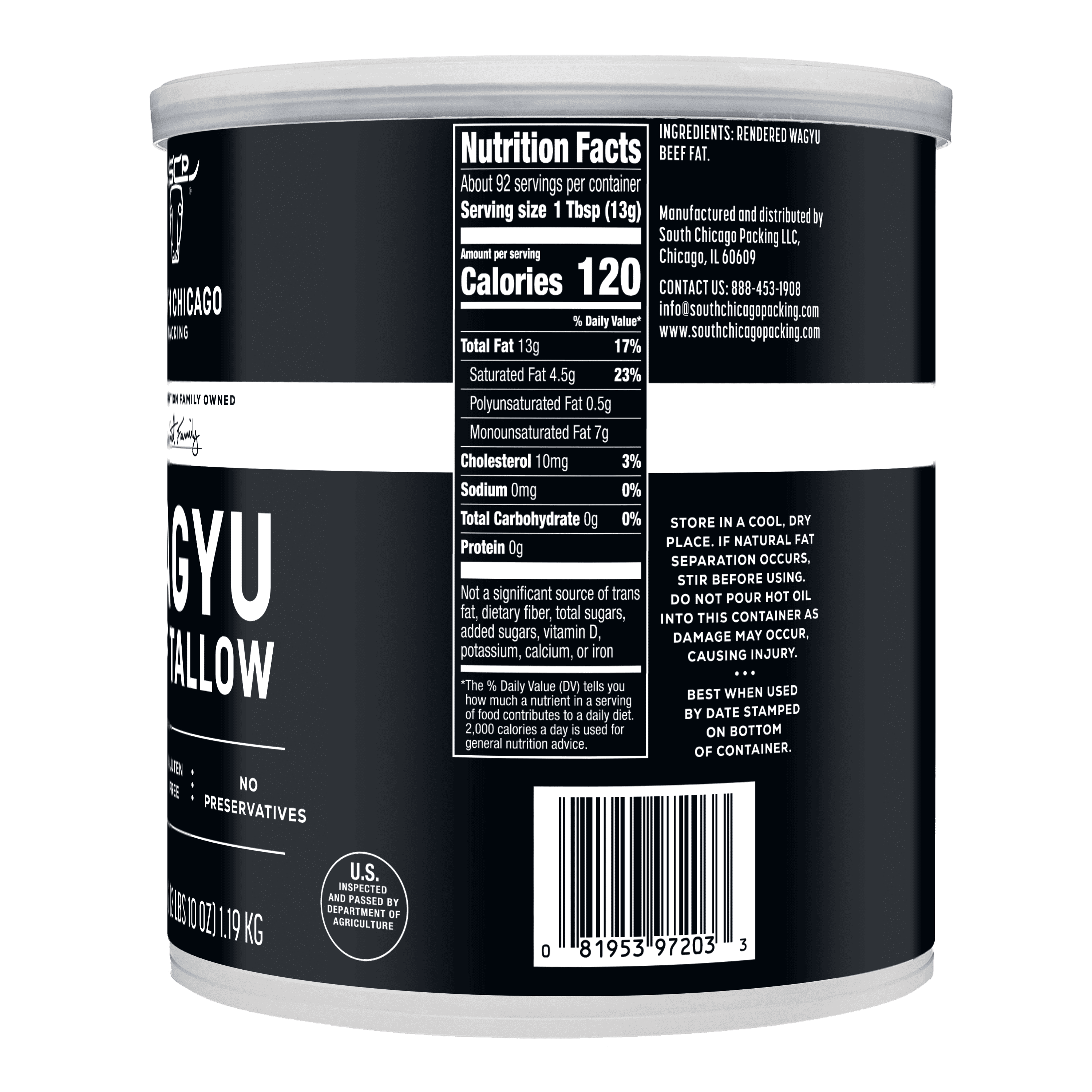 Wagyu Beef Tallow | Wagyu Tallow - South Chicago Packing