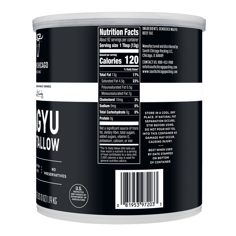 Wagyu Beef Tallow | Wagyu Tallow - South Chicago Packing